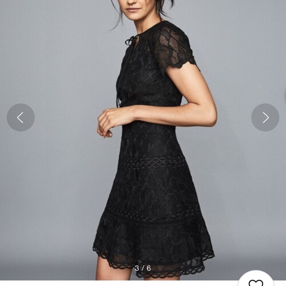 Dresses | Czara Black Lace Midi Dress Reiss | Poshmark